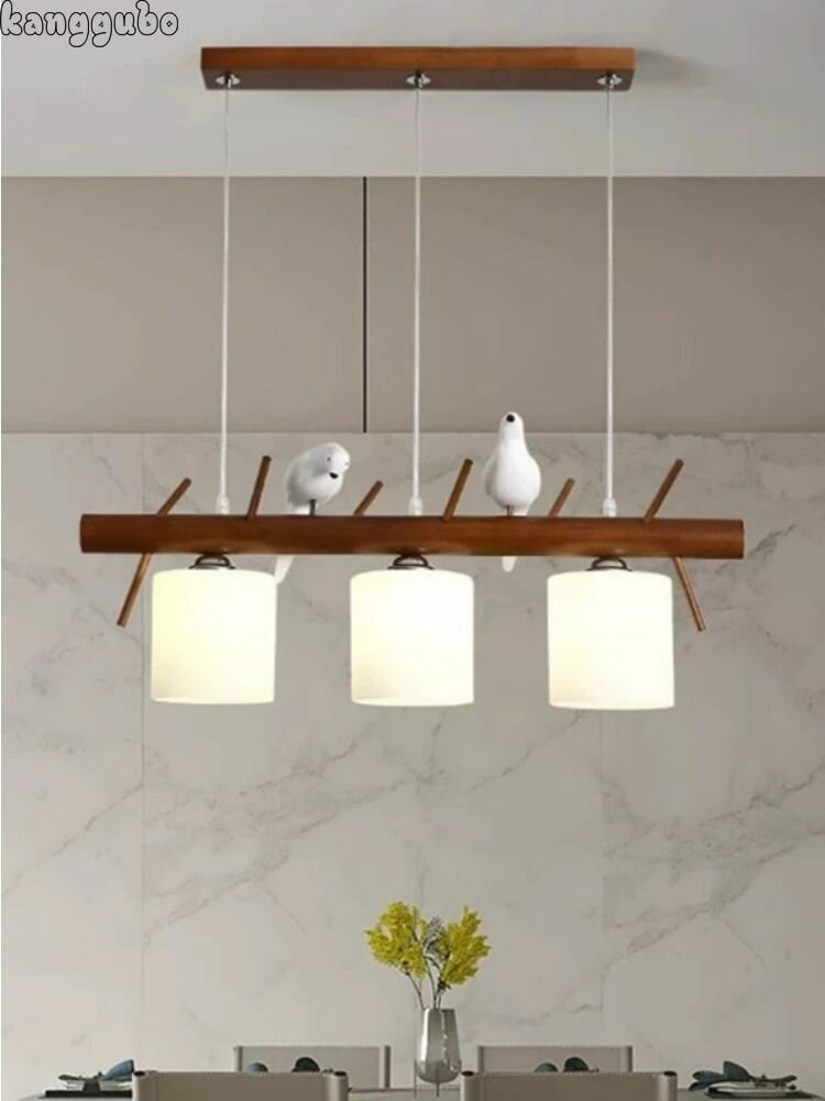 Люстра в виде птицы из массива дерева в скандинавском стиле