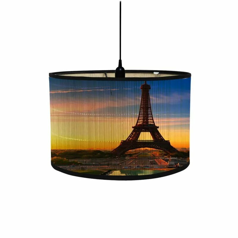 Абажур, бамбуковый, для люстры, в стиле ретро, ручная работа, с рисунком пейзажа, 25см