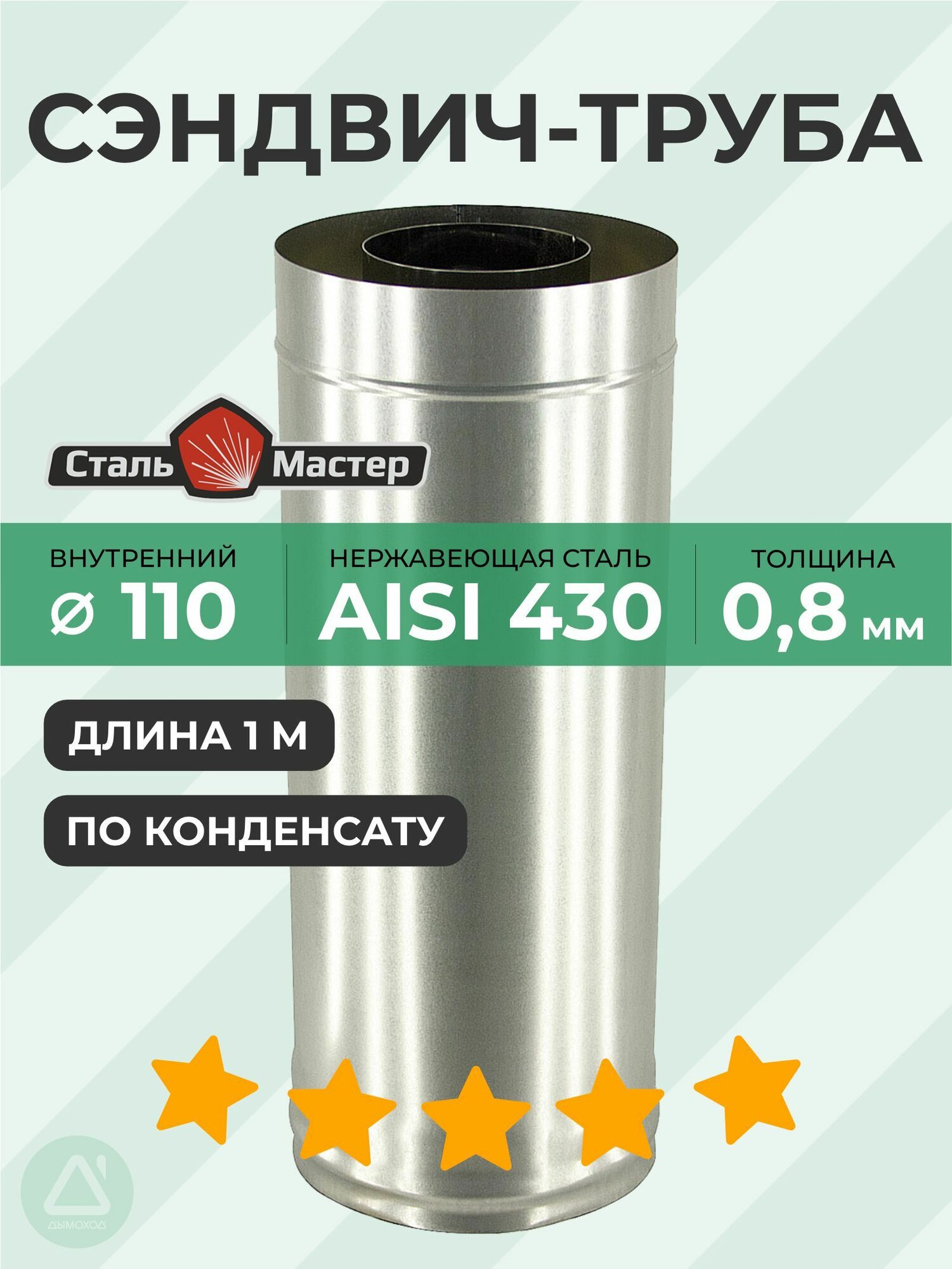 Сэндвич К 110 / 200 1,0 м нерж 0,8 мм / оц