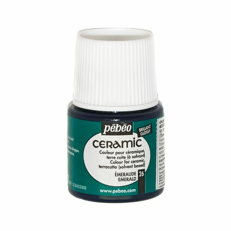 Краска для керамики и металла Pebeo Ceramic, 45 мл, 026 изумрудный