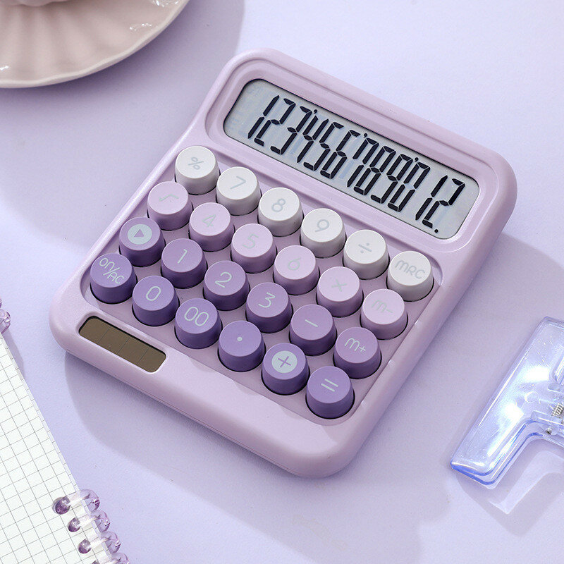 Калькулятор портативный trendy для студентов большие кнопки привлекательные цвета фиолетовый