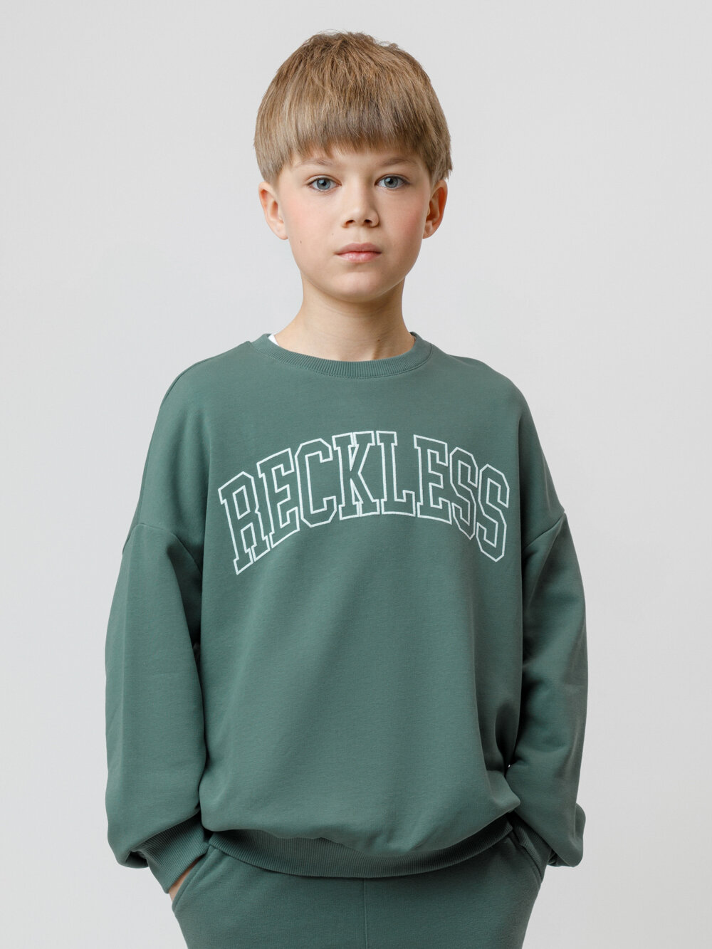 Свитшот КР 302843/темно-зеленый 5611 к608