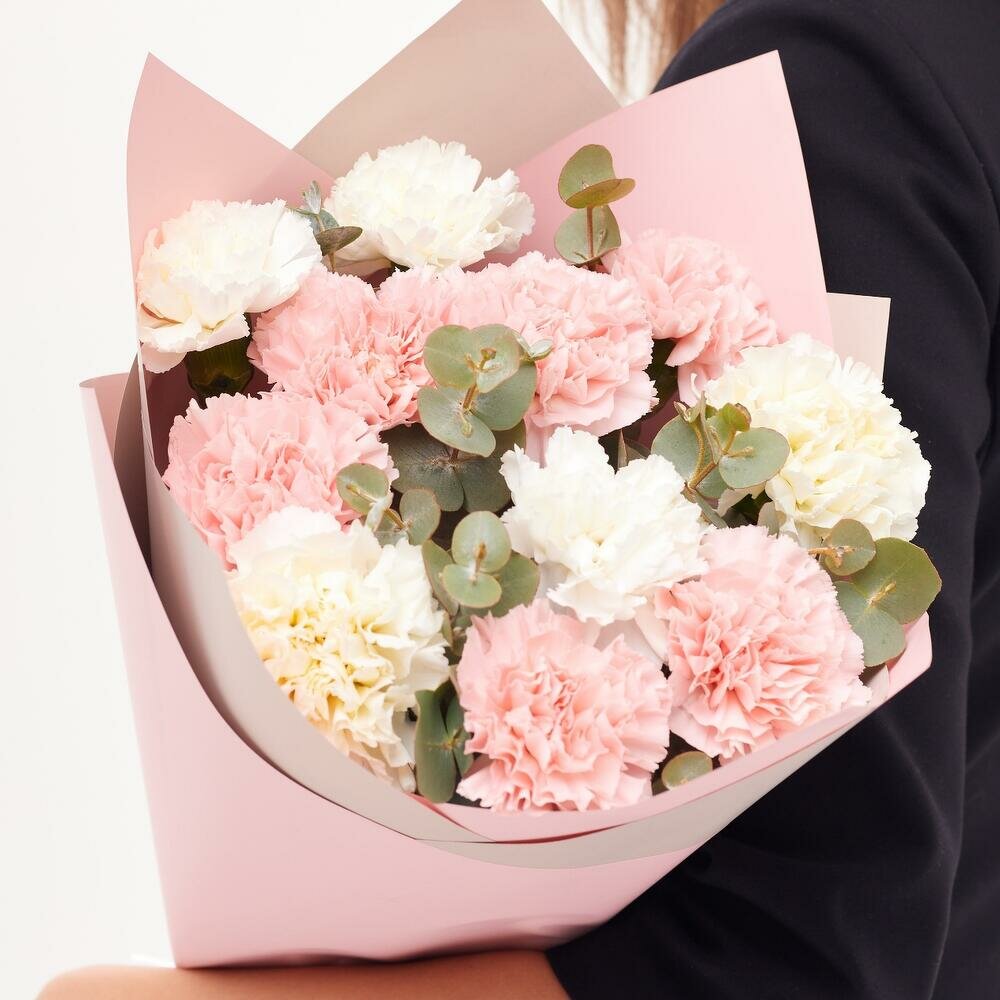 Букет Ароматных Диантусов "Фиеста", в сочетании с Эвкалиптом