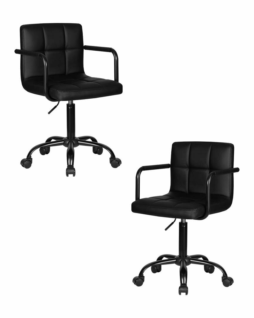 Кресло DOBRIN Набор 2 шт Офисное кресло для персонала DOBRIN TERRY BLACK, чёрный арт. LM-9400-N_B-M_EL-black
