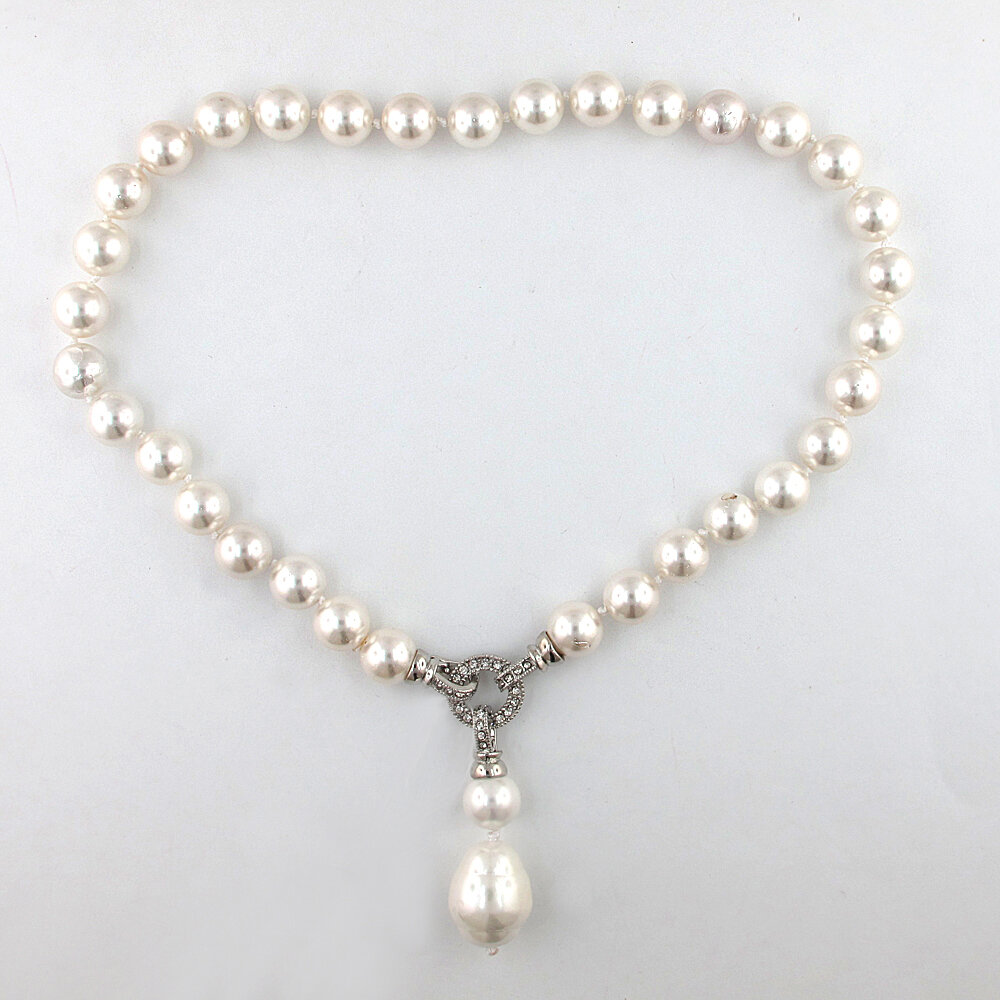 Колье, жемчуг имитация, стекло