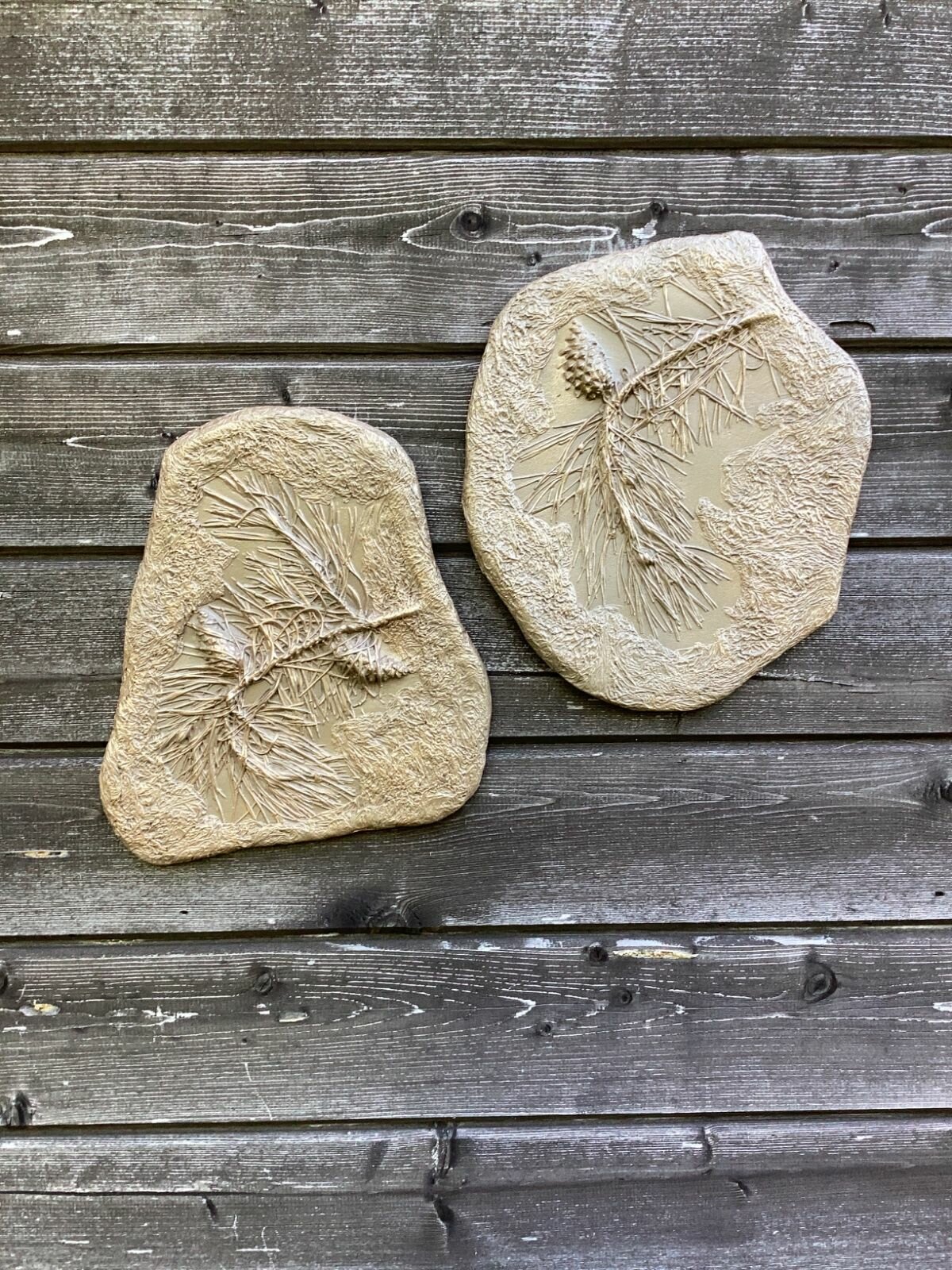 Панно из гипса, декор на стену, украшение интерьера, ботанический барельеф, Картина "Магия хвои", ручной работы, 34х28х1, 31х28х1 см