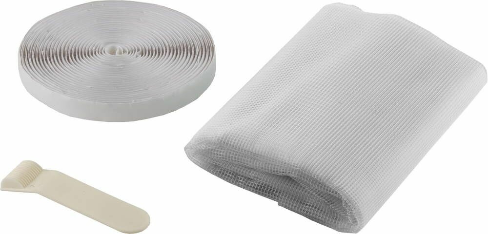 Противомоскитная сетка STAYER Comfort, белая, 1.1х1.3 м, крепежная лента, для окон 12480-11-13