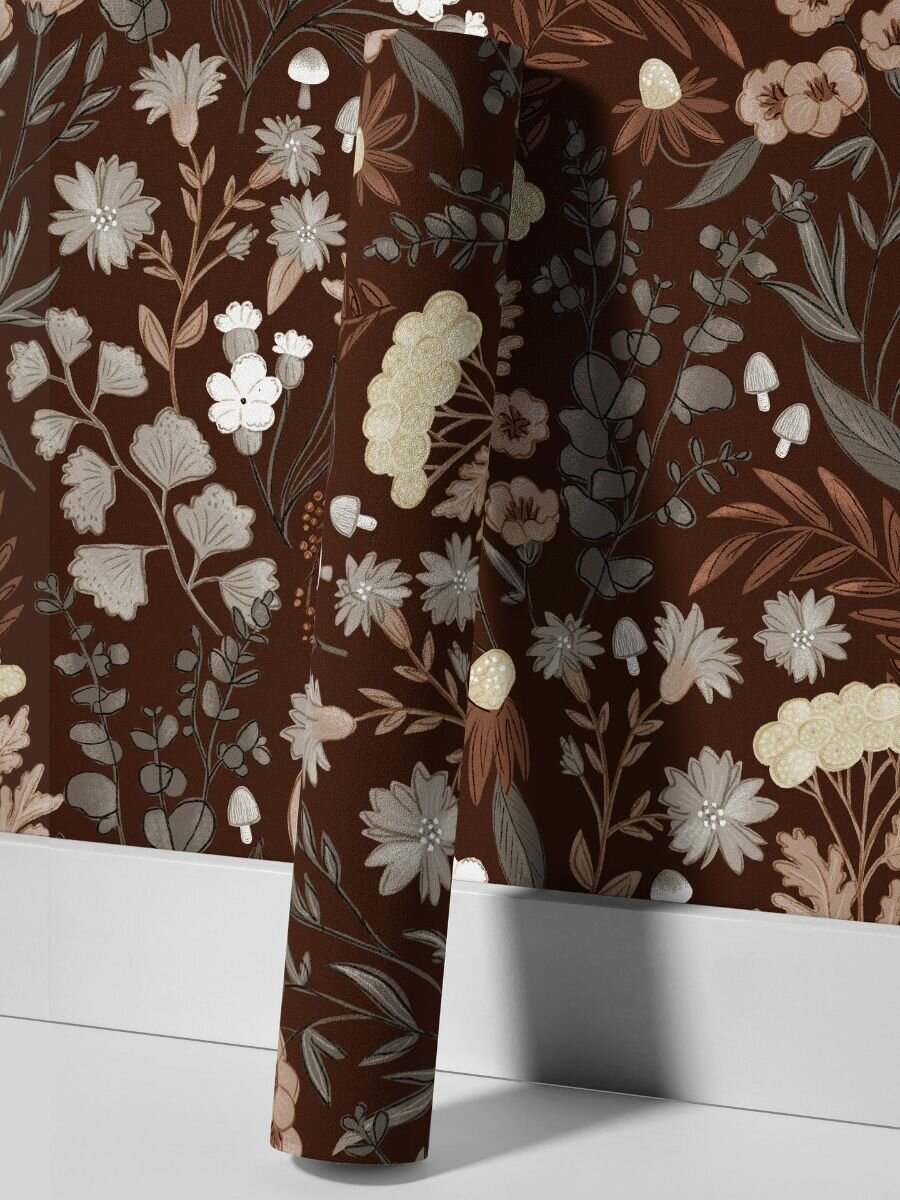 Самоклеящиеся обои с цветочным рисунком имеют размер 0,45 х 3 м и подходят для отделки мебели, кухонь и стен