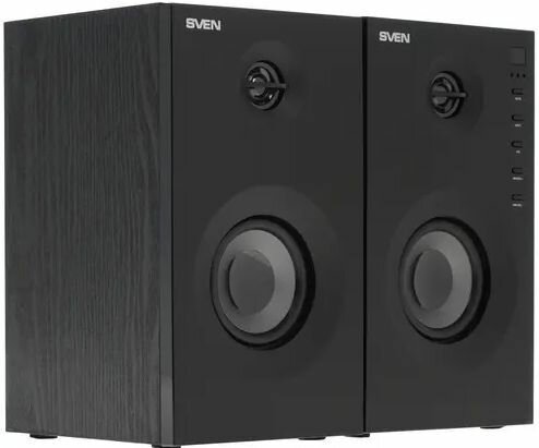 Колонки 2.0 SVEN SPS-615 (SV-013707) черный 20 Вт, беспроводной ПДУ, Bluetooth, SD, питание - сеть 220 В