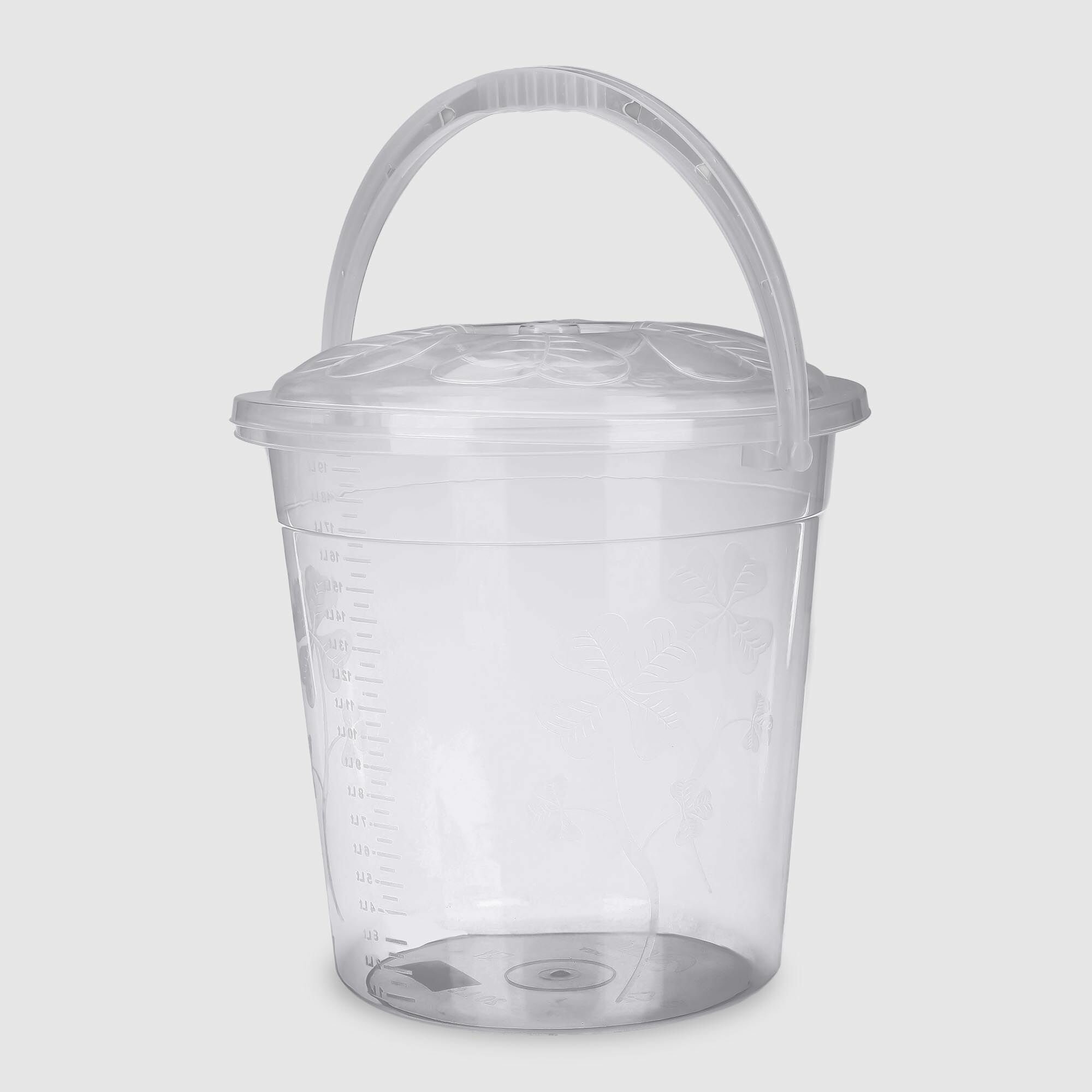 Ведро для мытья полов Asude Plastik Yonca для воды, прозрачное, 20 л, 37х37х34 см
