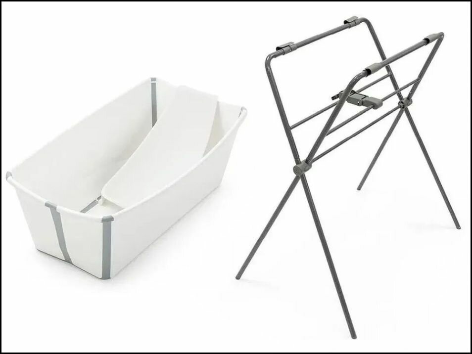 Комплект ванночка Stokke Flexi Bath: Складная ванночка с горкой, подставка