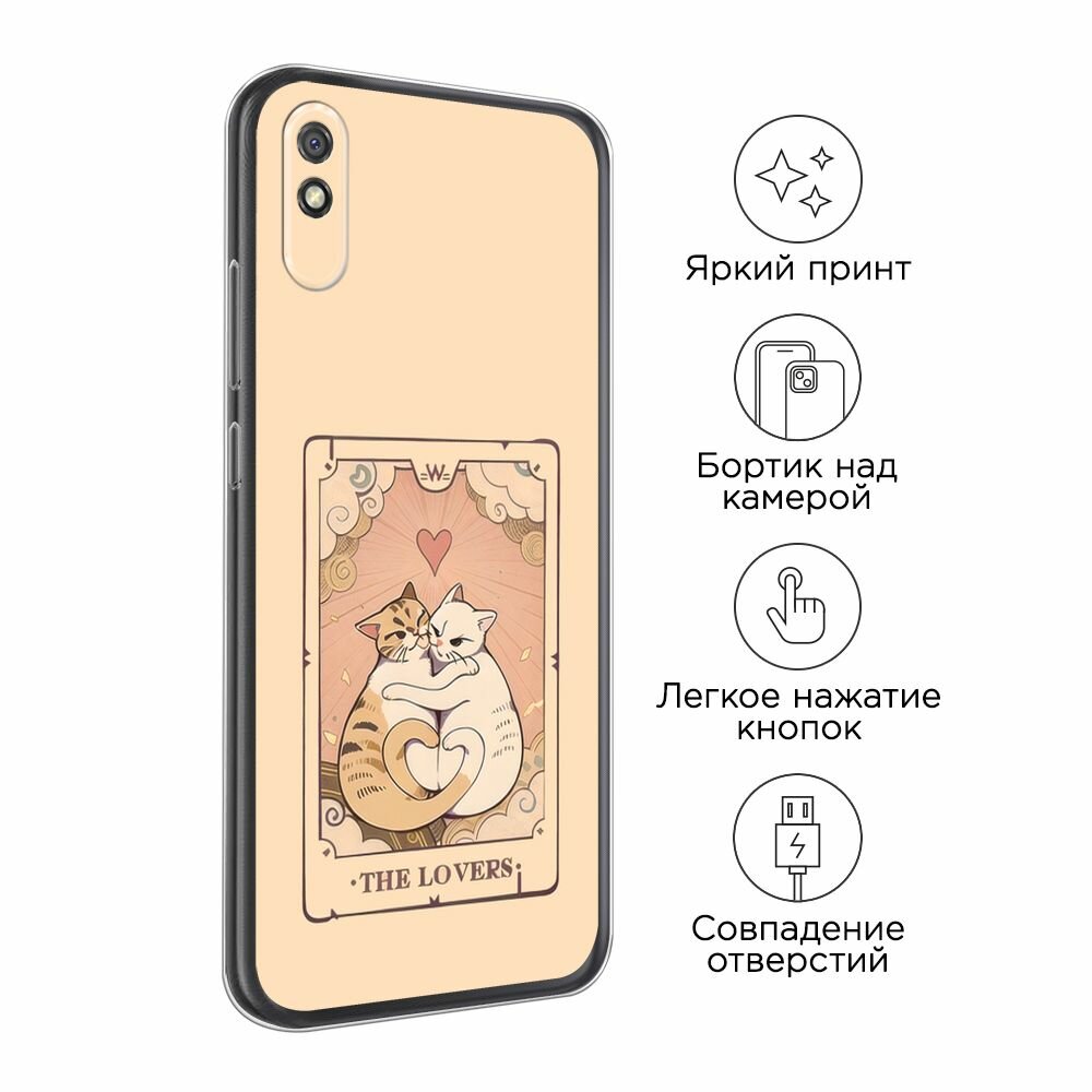 Чехол на Xiaomi Redmi 9A / Сяоми Редми 9А с принтом "The lovers cats 1 - 14 февраля" — фото 1