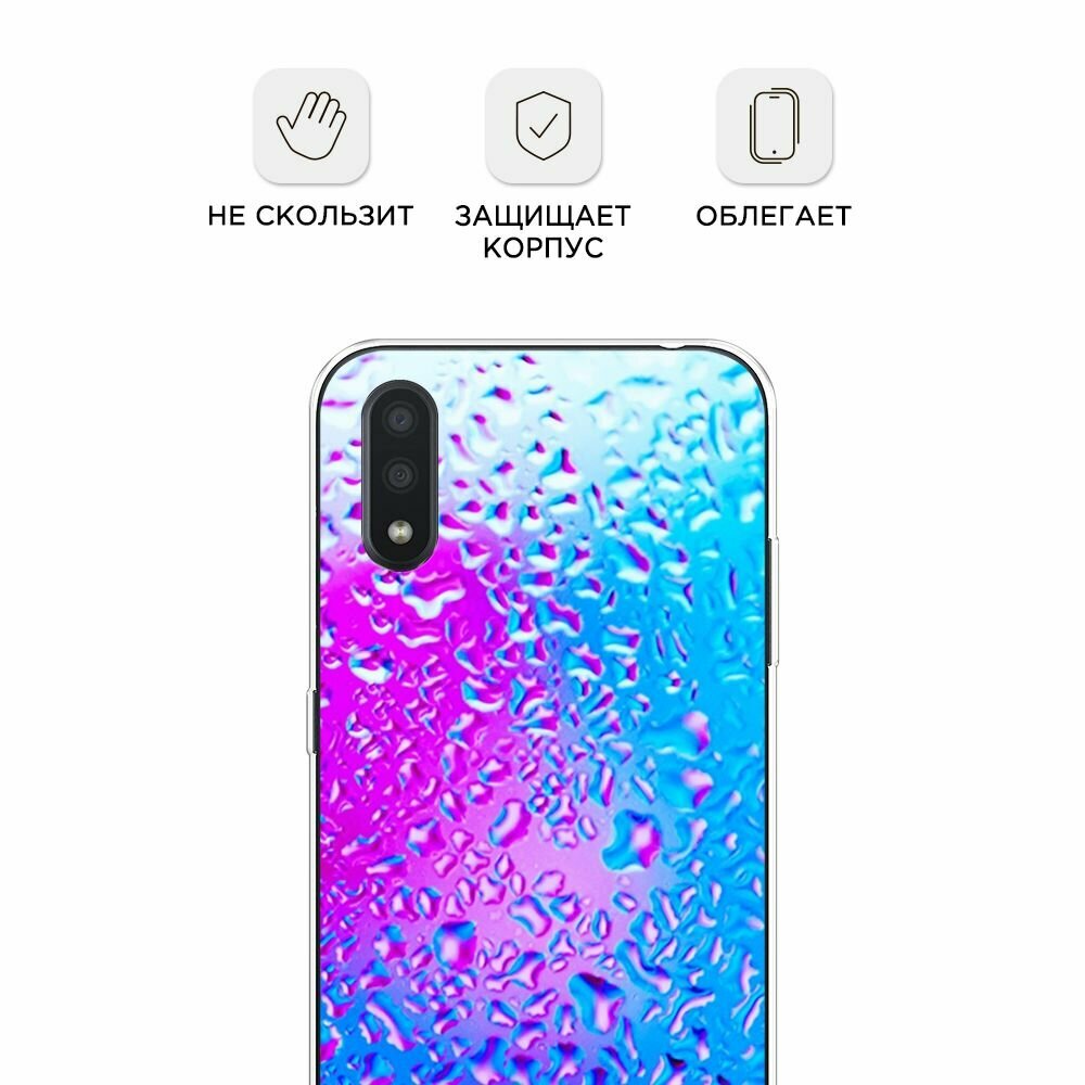 Чехол на Samsung Galaxy A01 / Самсунг Гэлакси А01 с принтом "Капли на стекле" — фото 1
