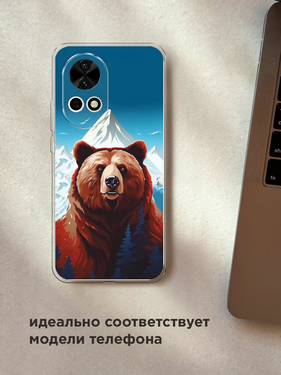 Чехол на Huawei Nova 12/Nova13 / Хуавей Нова 12/Нова 13 с принтом "Горный медведь - 23 февраля" — фото 1