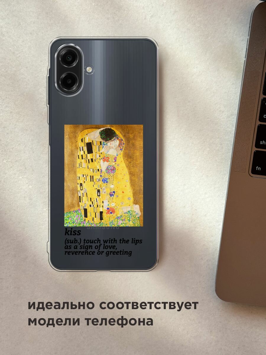 Чехол на Samsung Galaxy A07 / Самсунг А07 с принтом "The kiss", прозрачный — фото 1