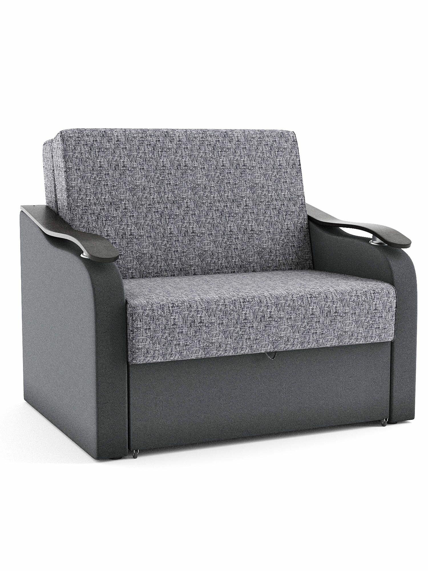 Диван раскладной Волна МДФ, аккордеон, спальное 100*195 см, флок серый