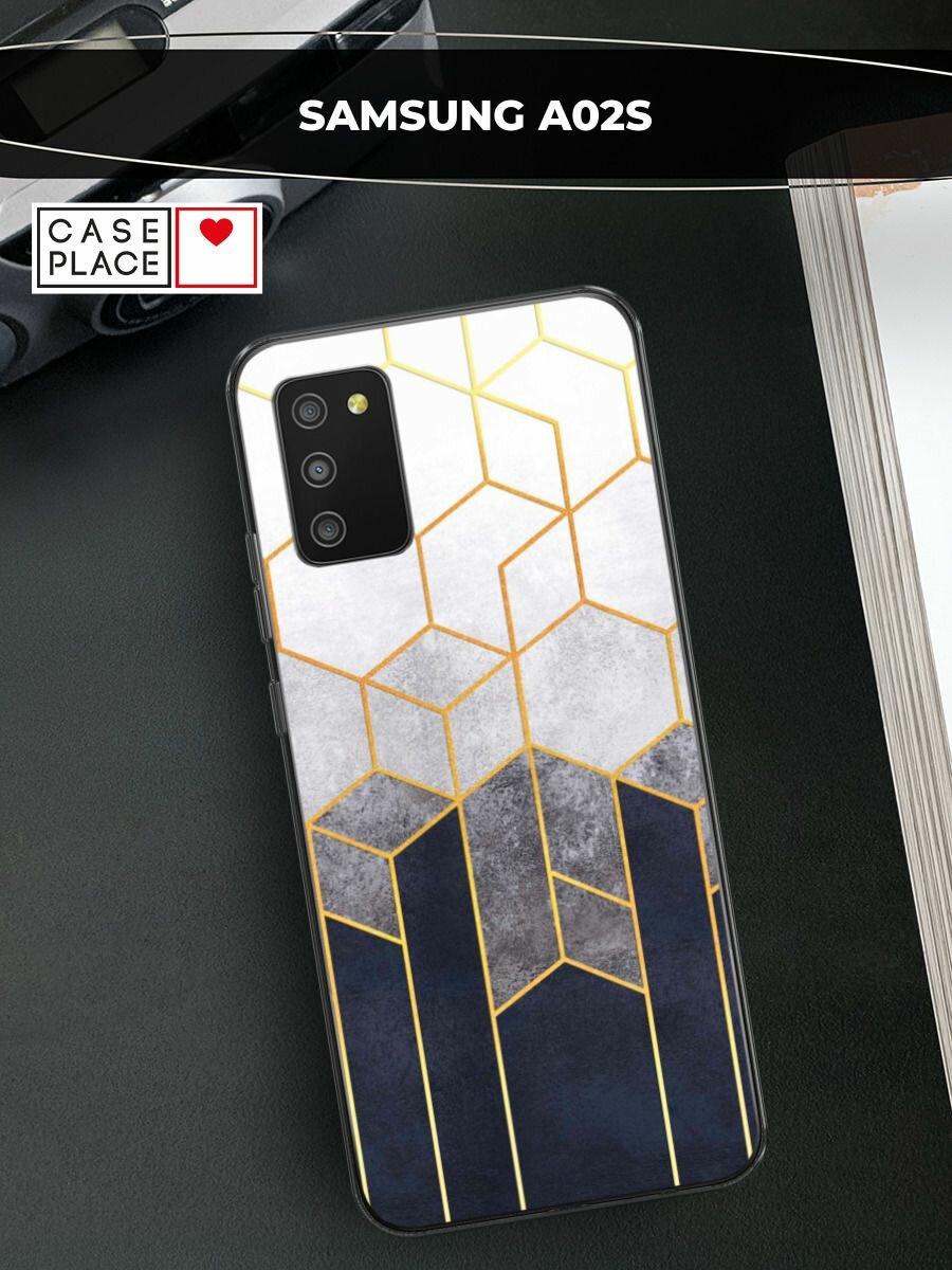 Чехол на Samsung Galaxy A02s / Самсунг Галакси A02s с принтом "Черно-белая мозаика"