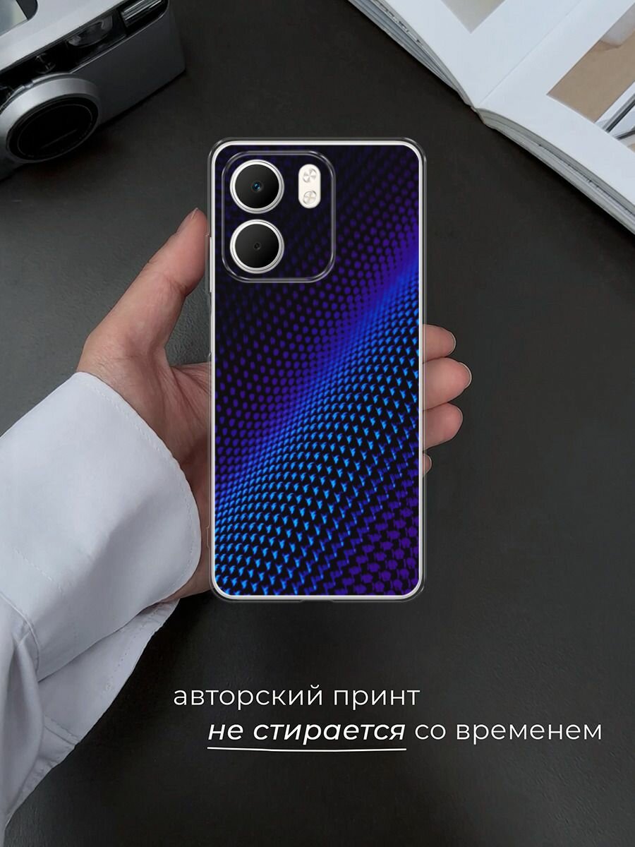 Силиконовый чехол на Oppo A5x / Оппо А5x с принтом "Синий карбон" — фото 1