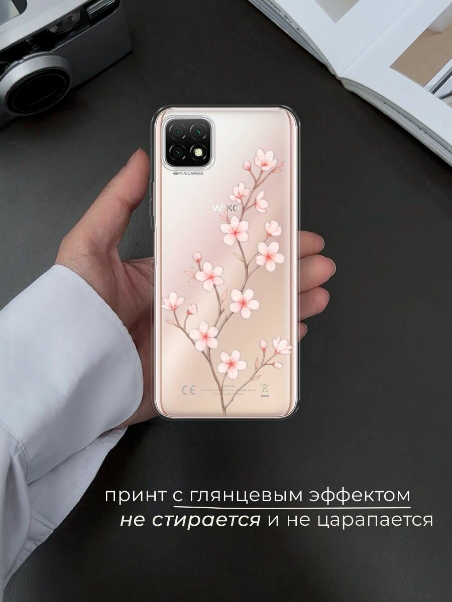 Чехол на Wiko T3 / Вико Т3 с принтом "Веточка сакуры 2" — фото 1