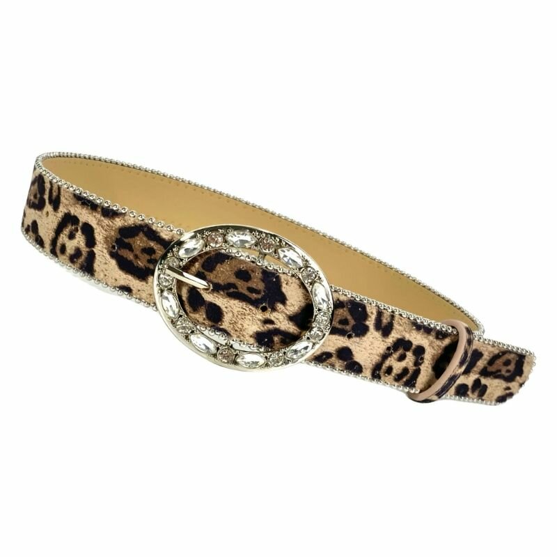Однотонный пояс с леопардовым рисунком-легкий леопардовый узор