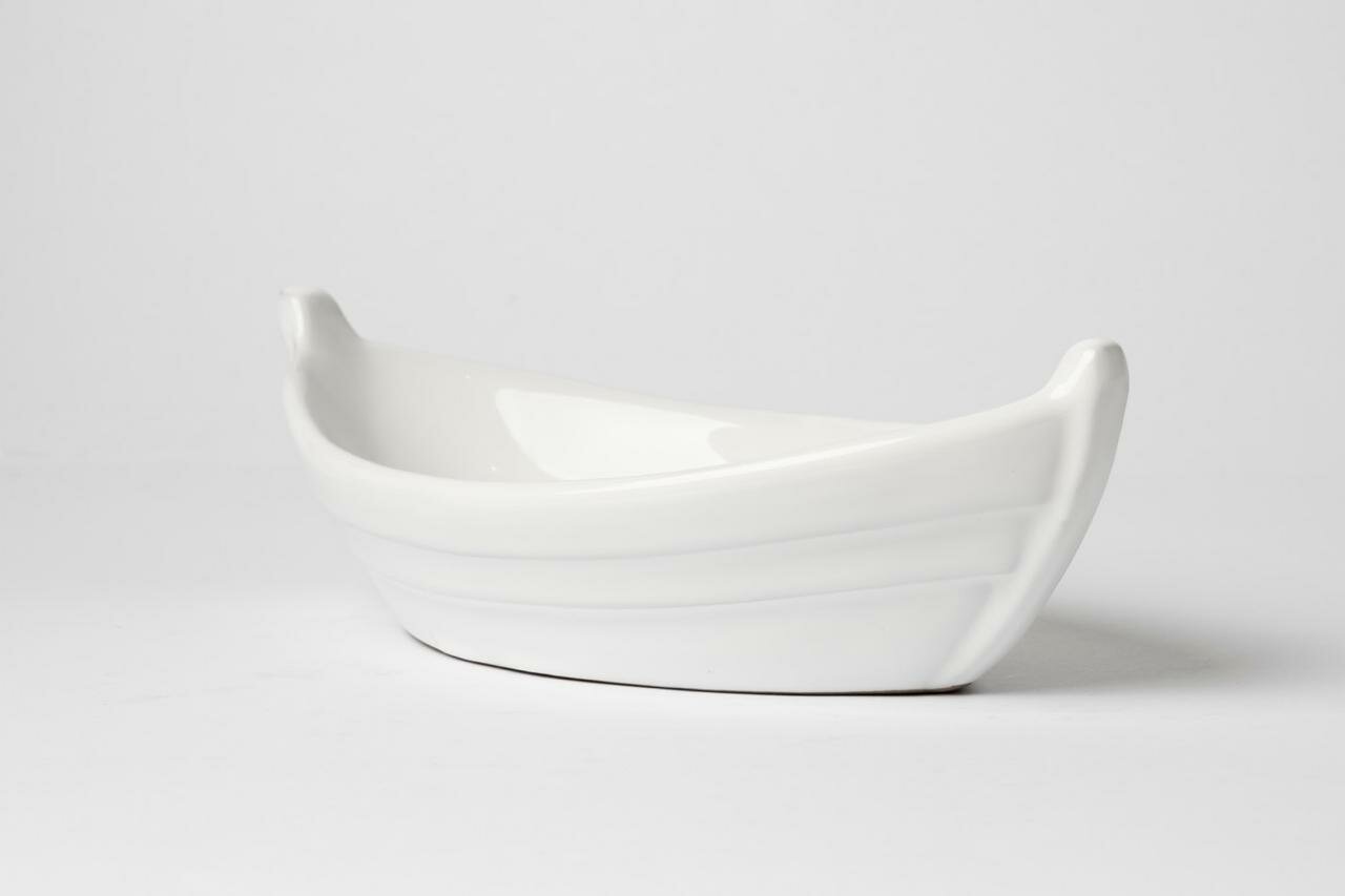 Набор блюд 2 шт. Boat Plate White Porcelain 30 x 15 см