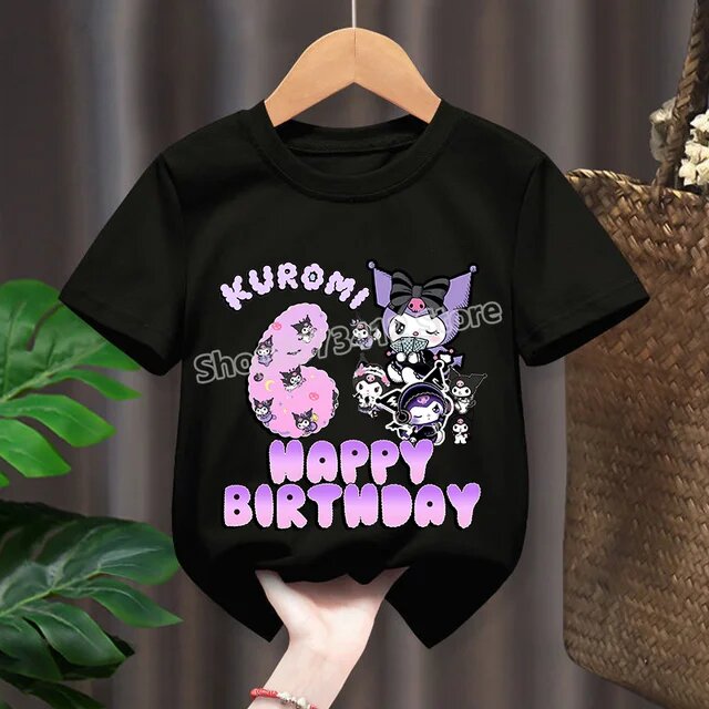 Футболки Coollomi для девочек, милые топы для детей с номерами от 1 до 10, костюмы на день рождения, летние футболки с короткими рукавами, подарки, Размер: 120 см