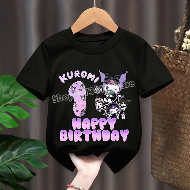 Футболки Coollomi для девочек, милые топы для детей с номерами от 1 до 10, костюмы на день рождения, летние футболки с короткими рукавами, подарки, Размер: 120 см