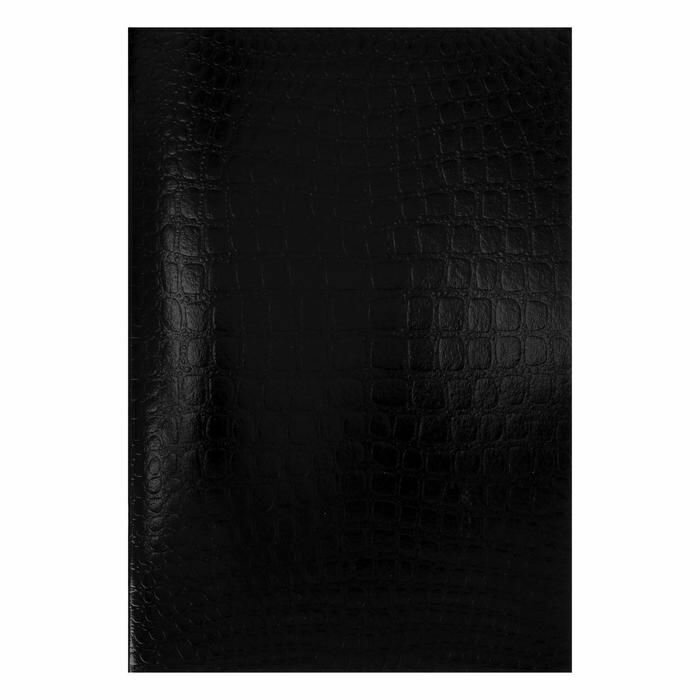 Тетрадь А4, 96 листов в клетку Hatber Croco, бумвинил тиснение, блок офсет, чёрная