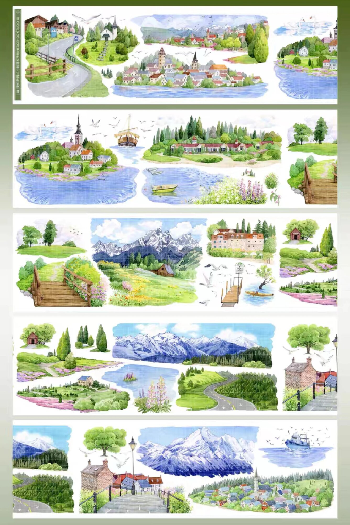 1-петлевая лента васи Landscape Seasons in Edinburgh/Jixiangying/Gilt Night/Dust 100cm shiny p