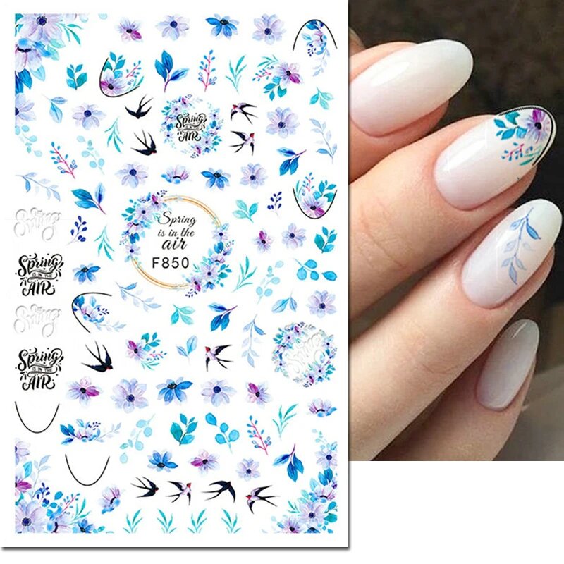 3D наклейки для ногтей AuuuGBeau, ромашки AF850