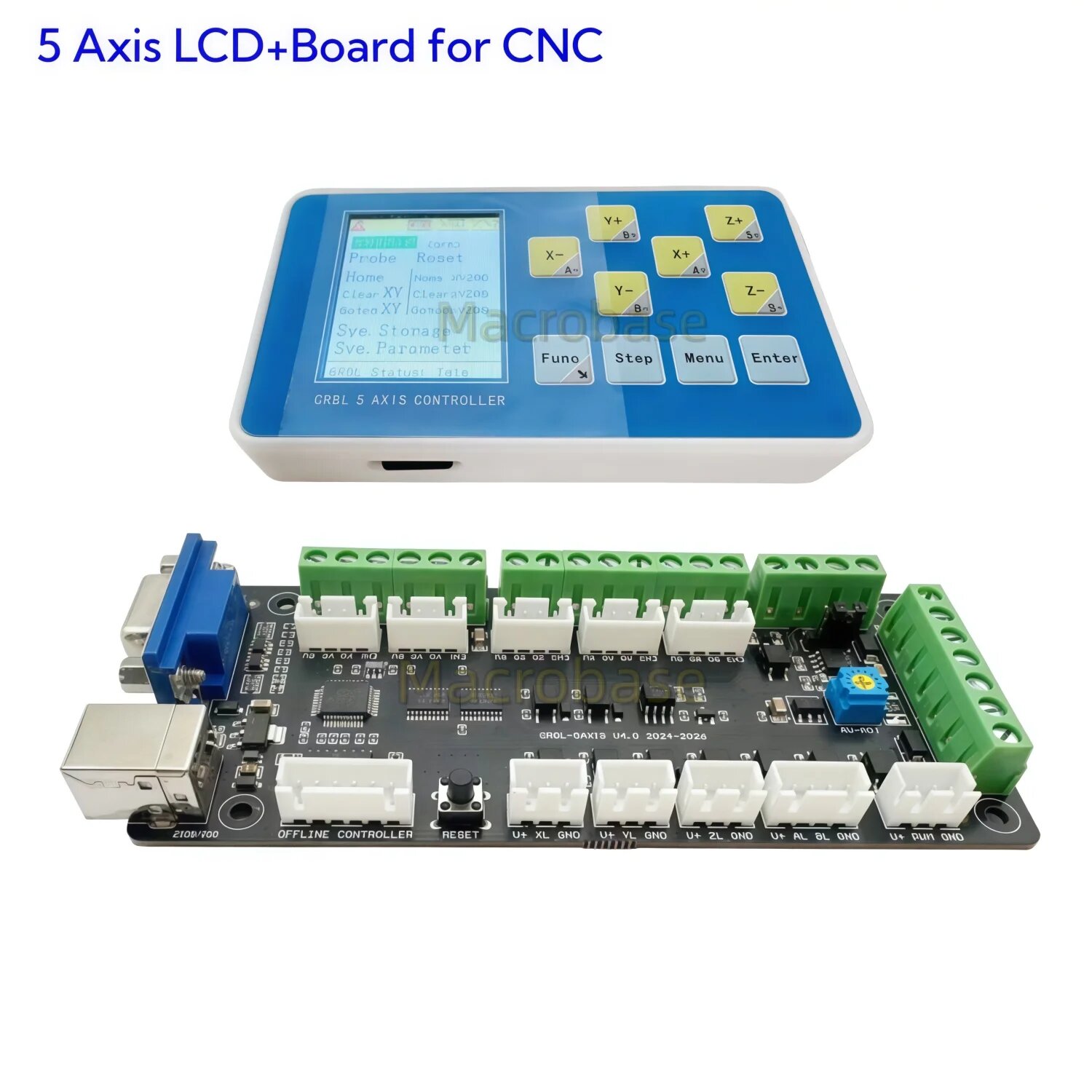 MacroBase GRBL 5-осевой контроллер для лазерной гравировки 5 axis board-LCD