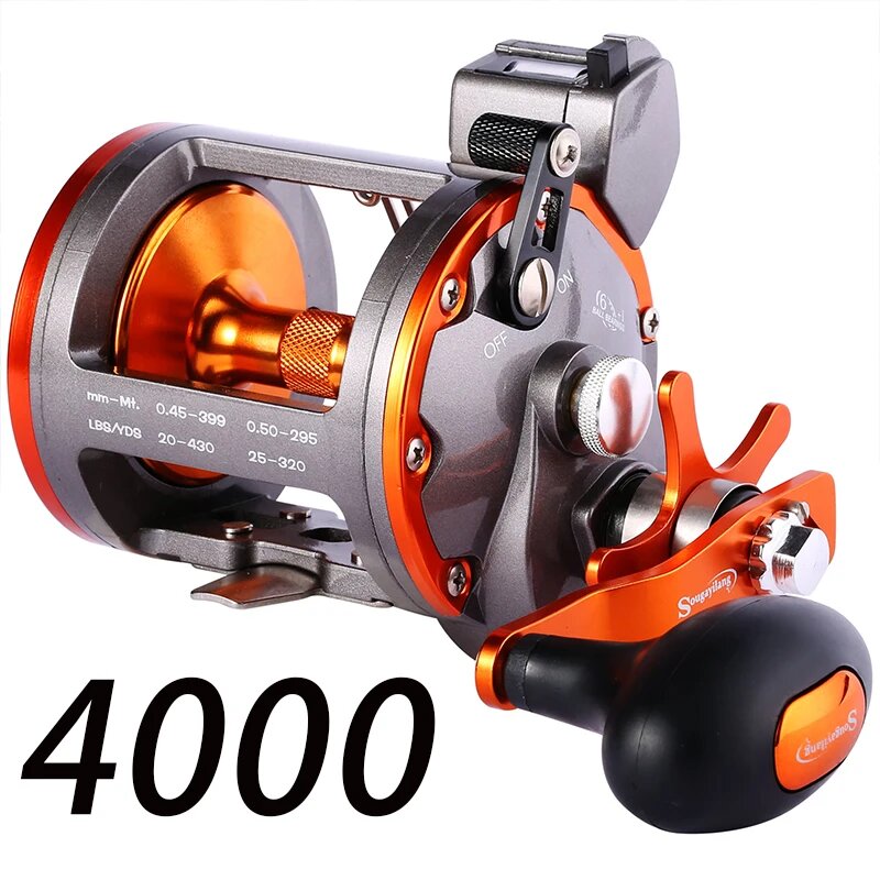 Сougayilang троллинговая катушка 4.1:1/6+1BB 30кг Правая рука, Thunder 4000