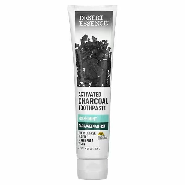 Desert Essence, Зубная паста с активированным углем, свежая мята, 176 г