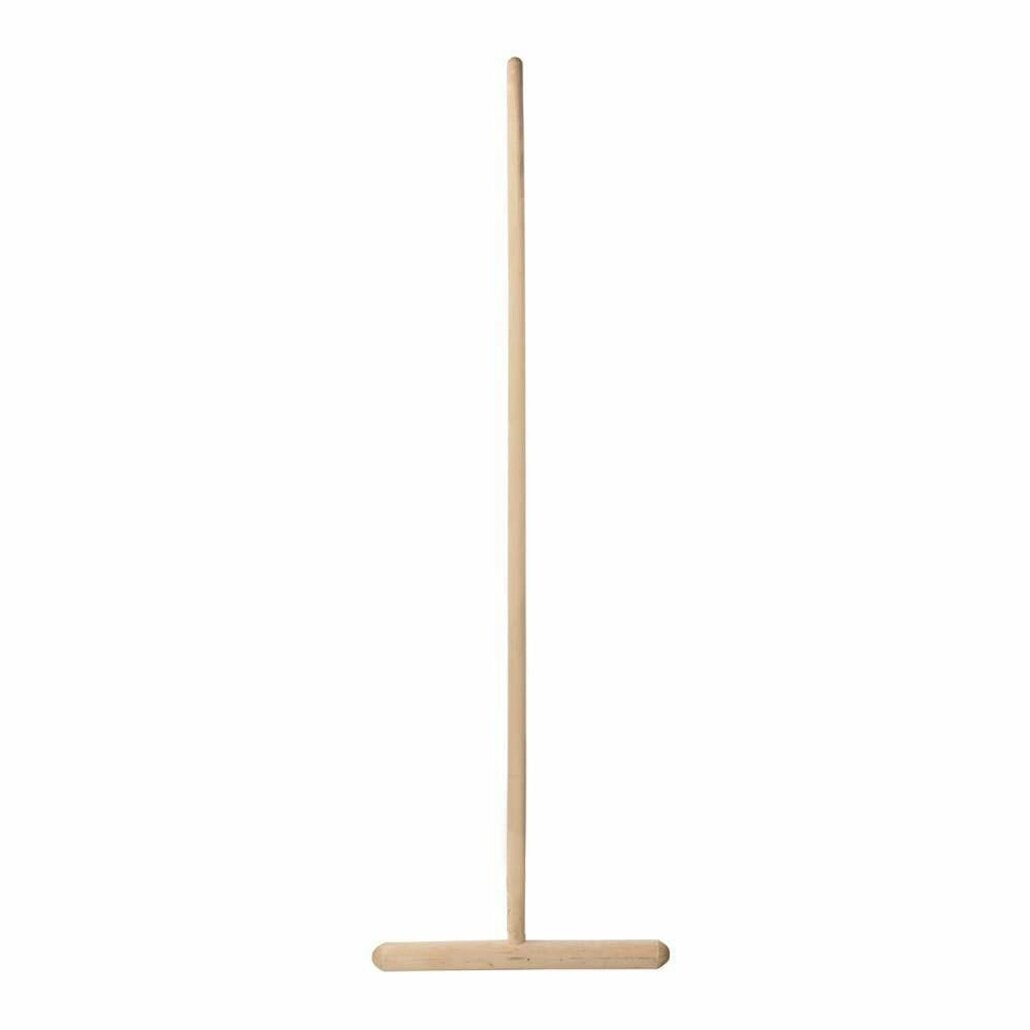 Швабра деревянная ручка 120см, рабочая часть 35см, натуральное дерево, прочная конструкция, светлый бежевый цвет