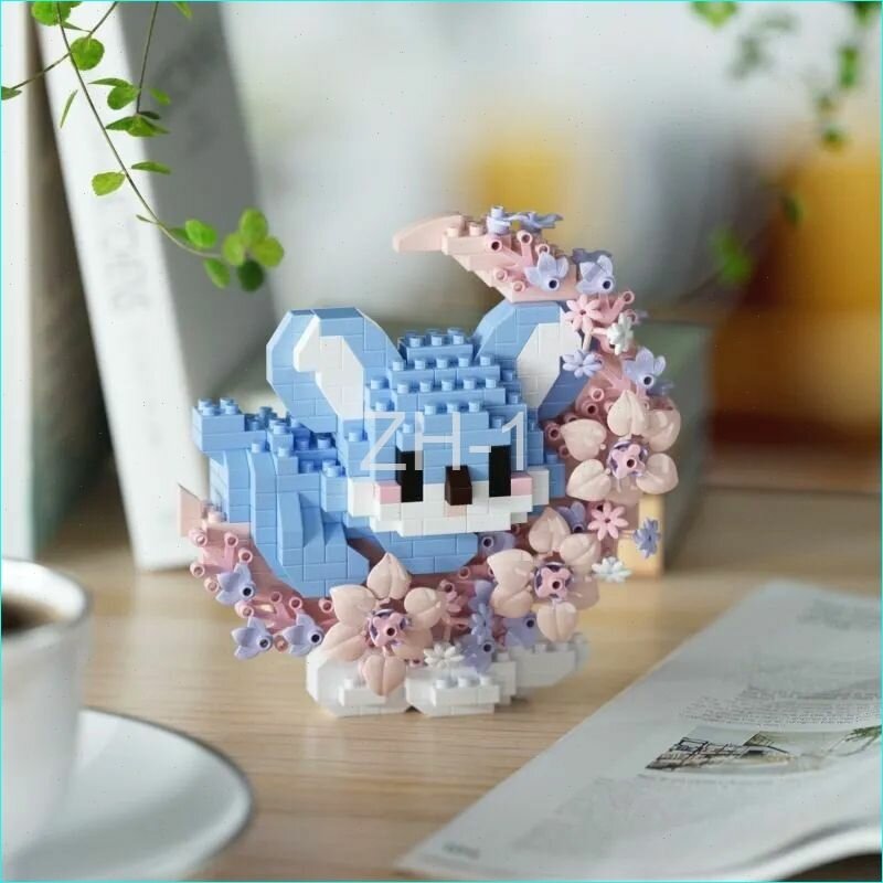 Набор строительных блоков "Маленький зверек" перед цветком и под луной, совместимые игрушки для 6-летних детей