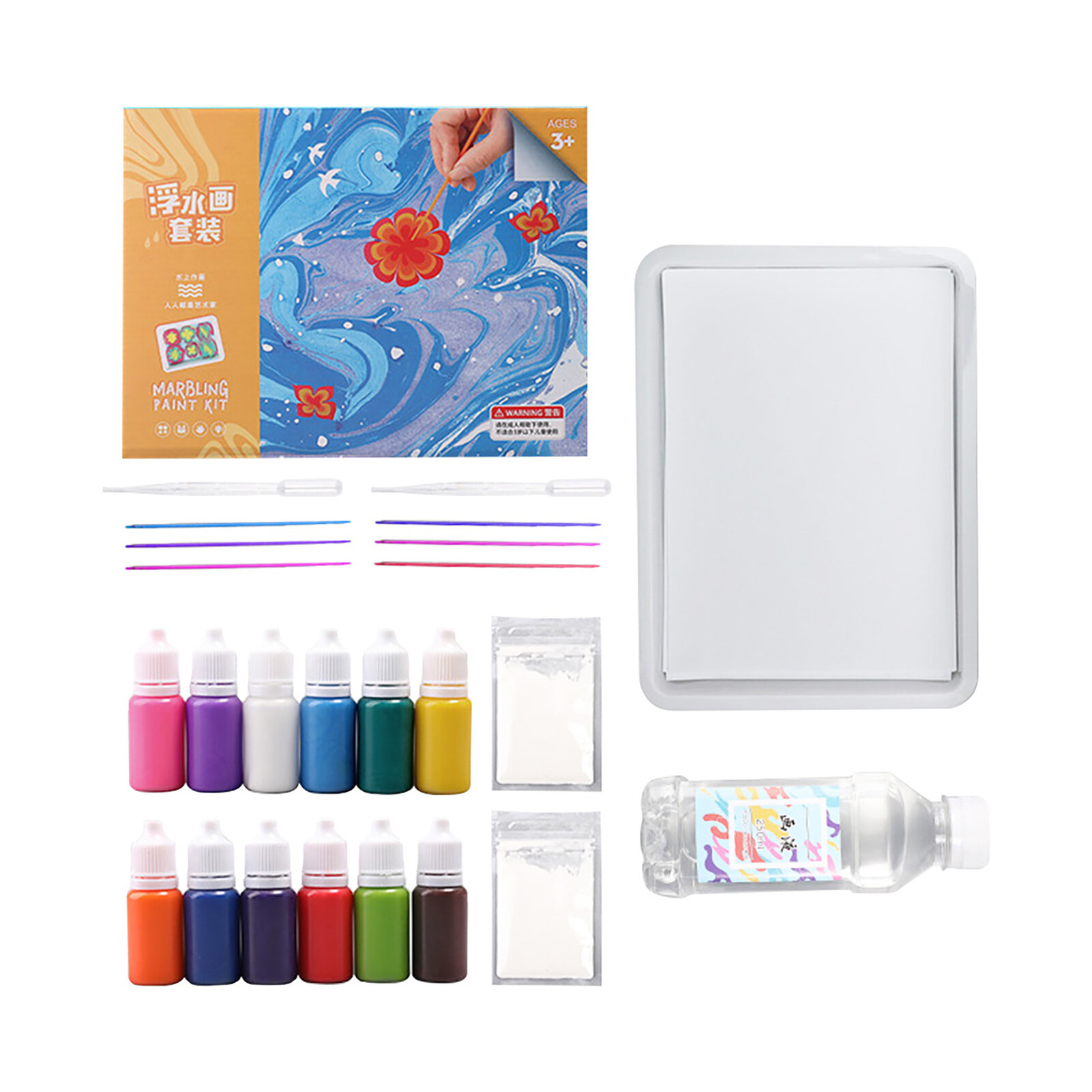 Marblis Paint Kit 12 Colors Perfect Water Art Mate Safe и образовательные искусства и поставки поставки для подарков для подарков