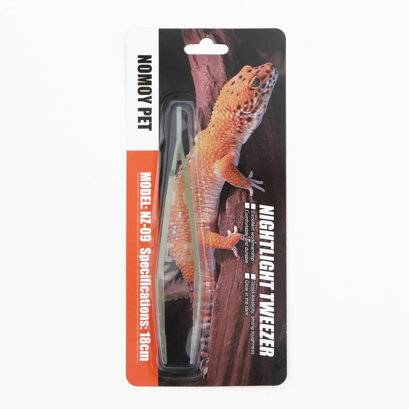 Пинцет для террариума NomoyPet святящийся в темноте, 18 см, вид: пинцет