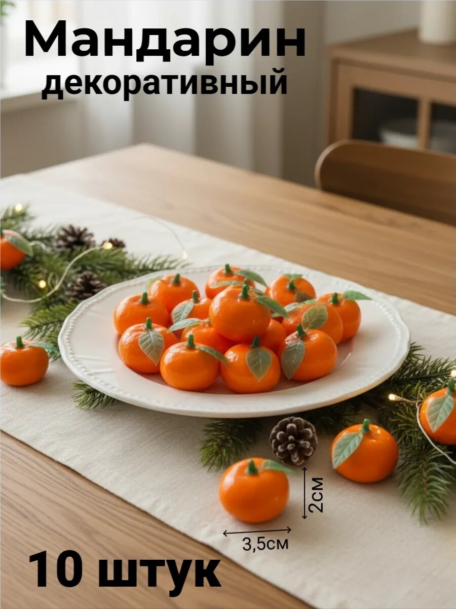 Мандарин декоративный 3,5см, 10шт