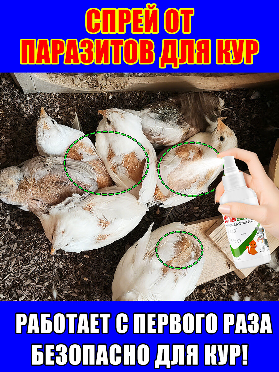Спрей для кур от пероедов и блох