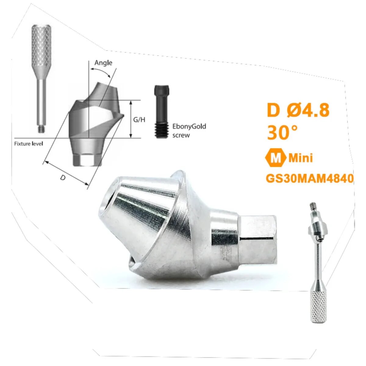 Титановое основание JIN GUANG GS30MAM4840 30° Mini