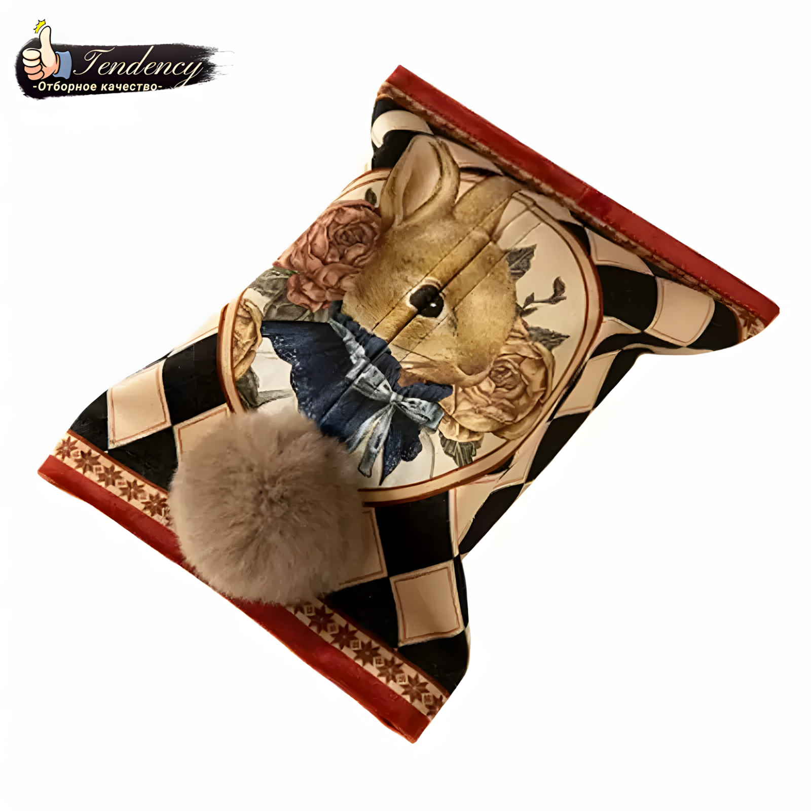 Бархатный держатель для салфеток Lilith, Коробка для салфеток, С бахромой, 18×24 см