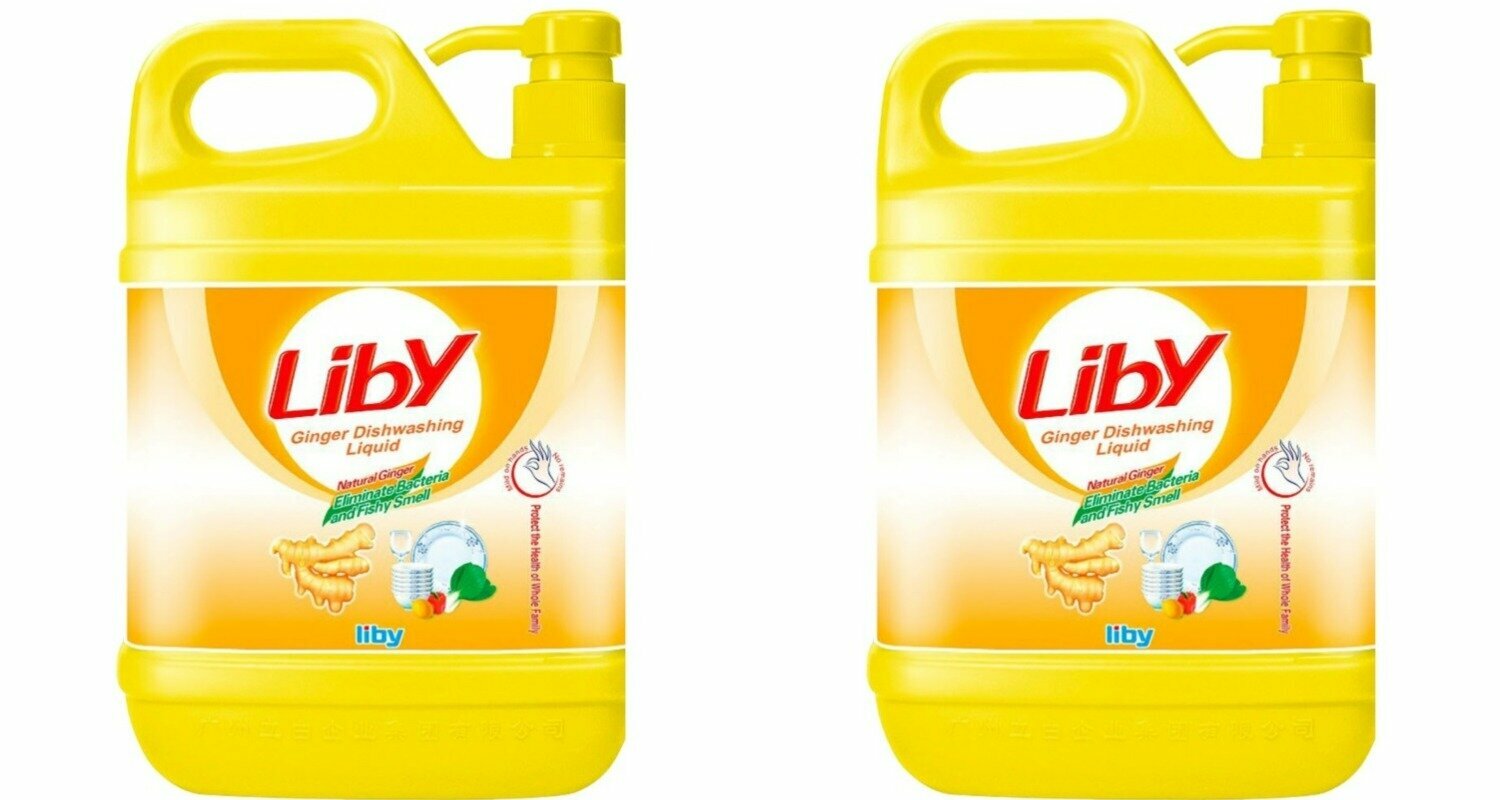 Средство для мытья посуды, Liby , Чистая посуда, Имбирь, 2000 гр , 2 шт