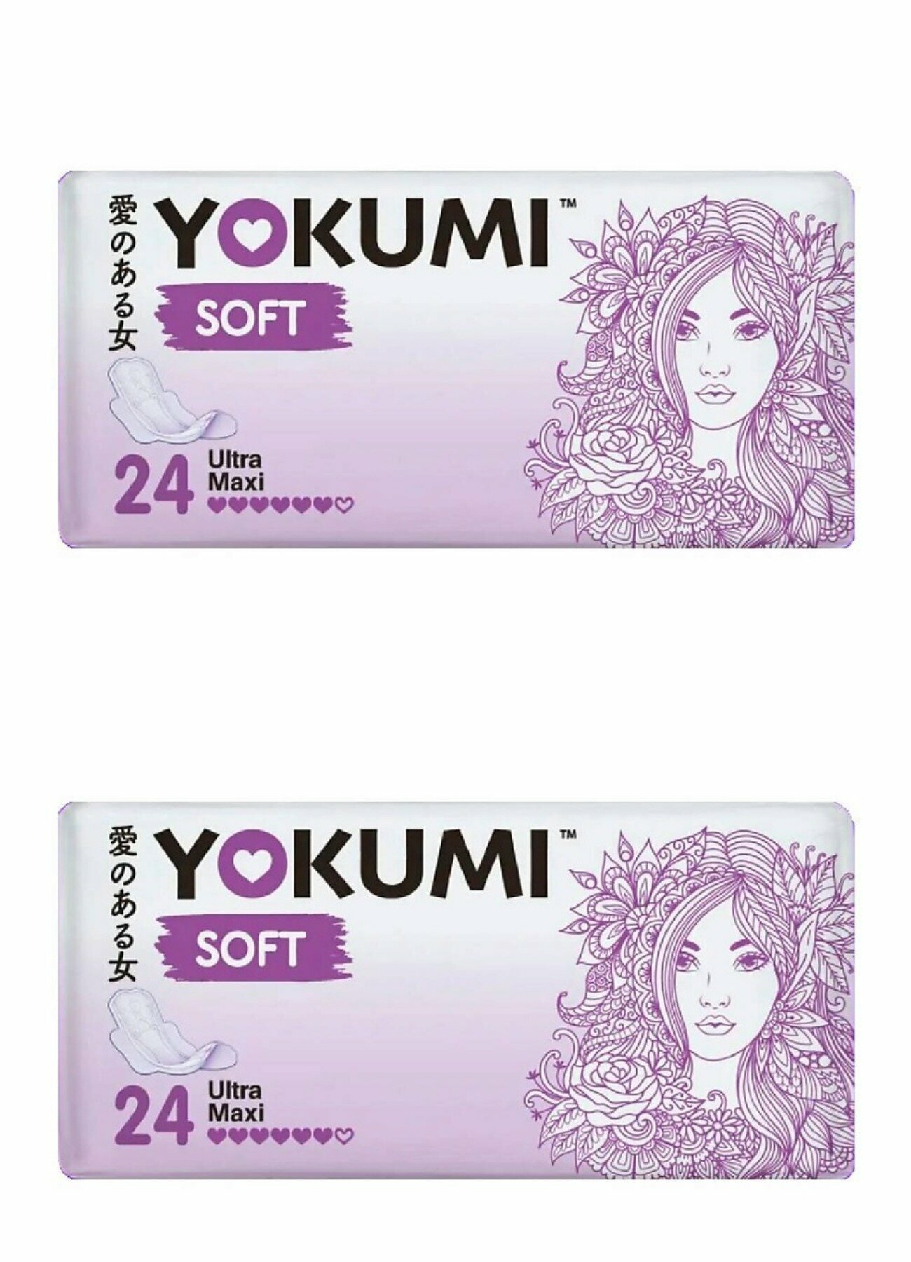 Прокладки женские гигиенические YOKUMI soft ultra Maxi, 24 шт , 2 уп