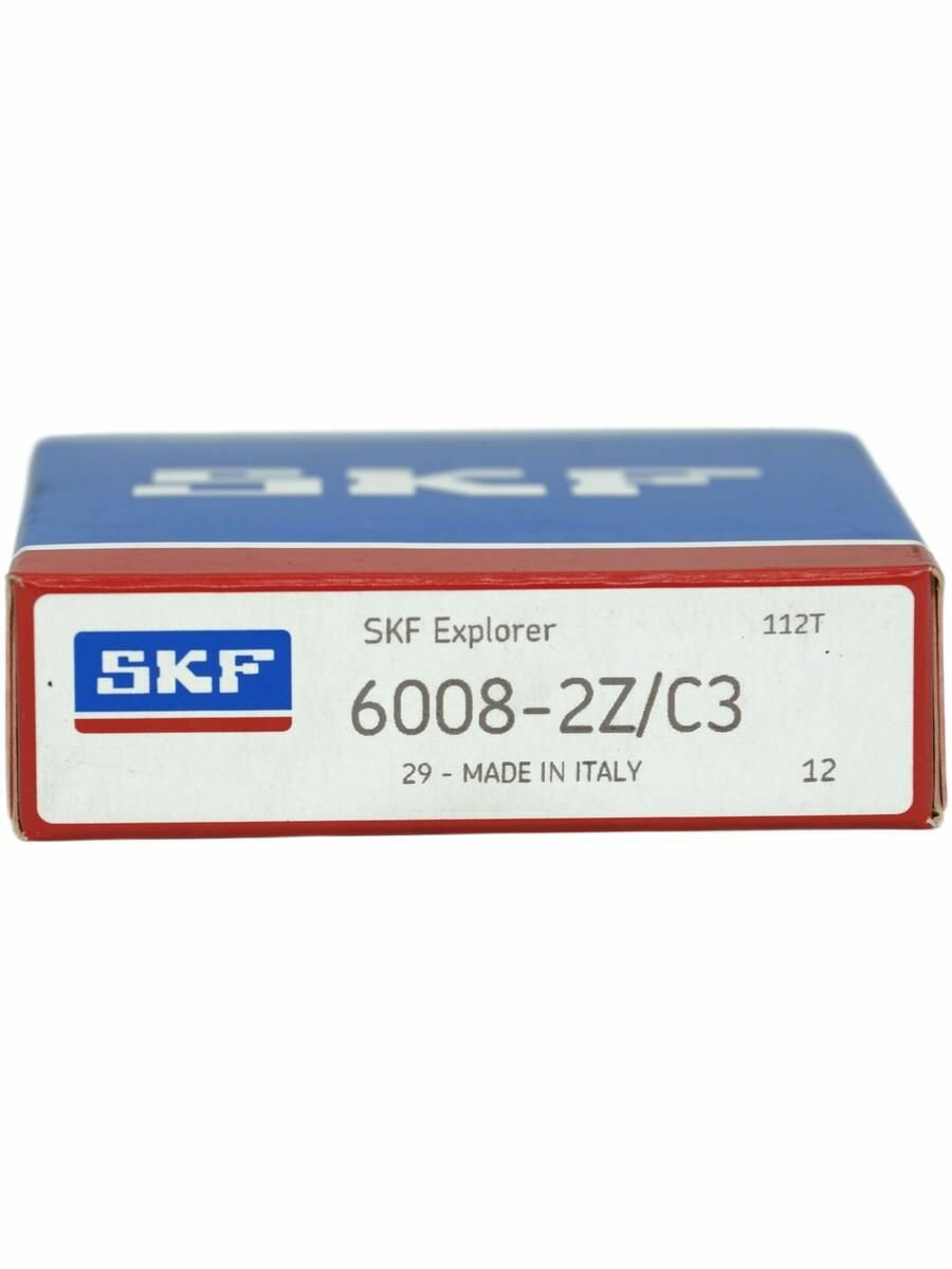 Подшипник шариковый 6008-2Z/C3 SKF 40х68х15 мм металлические шайбы с тепловым зазором высокооборотистый (1 шт.) — фото 1