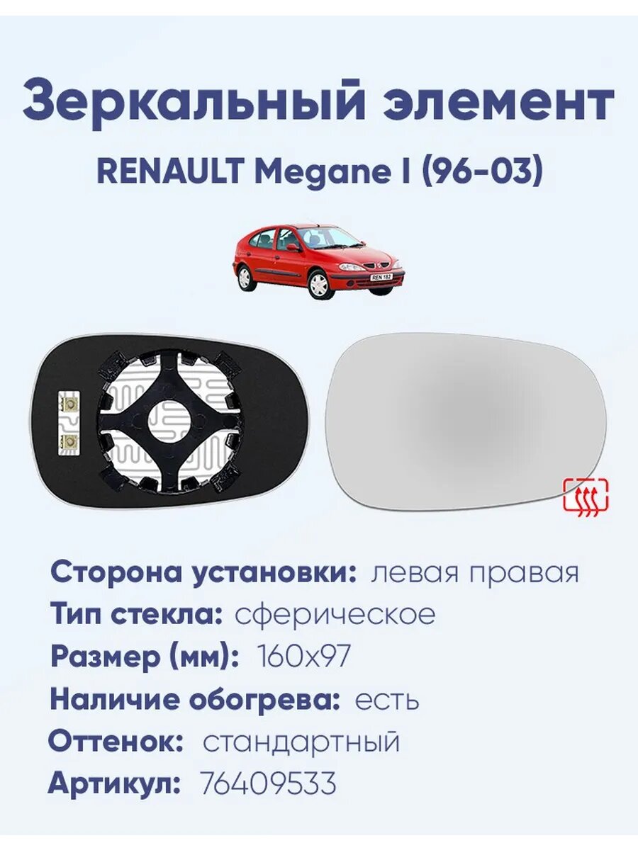 Зеркало RENAULT Megane I (96-03) 76409533