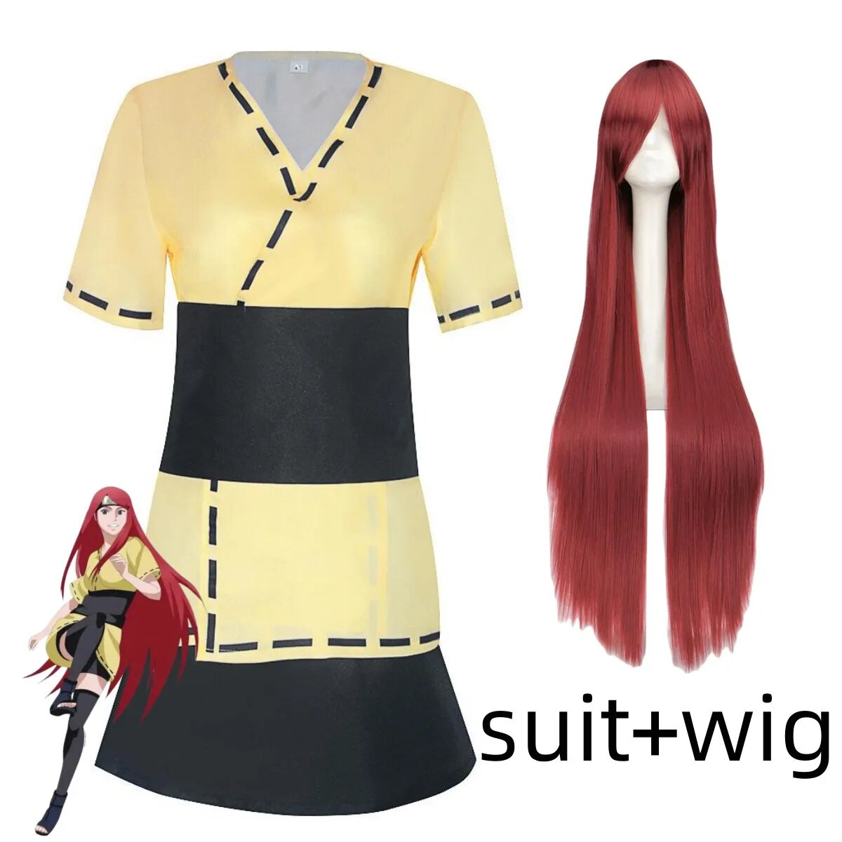 AESMT Косплей костюм Узумаки Кушина женский L, suit wig