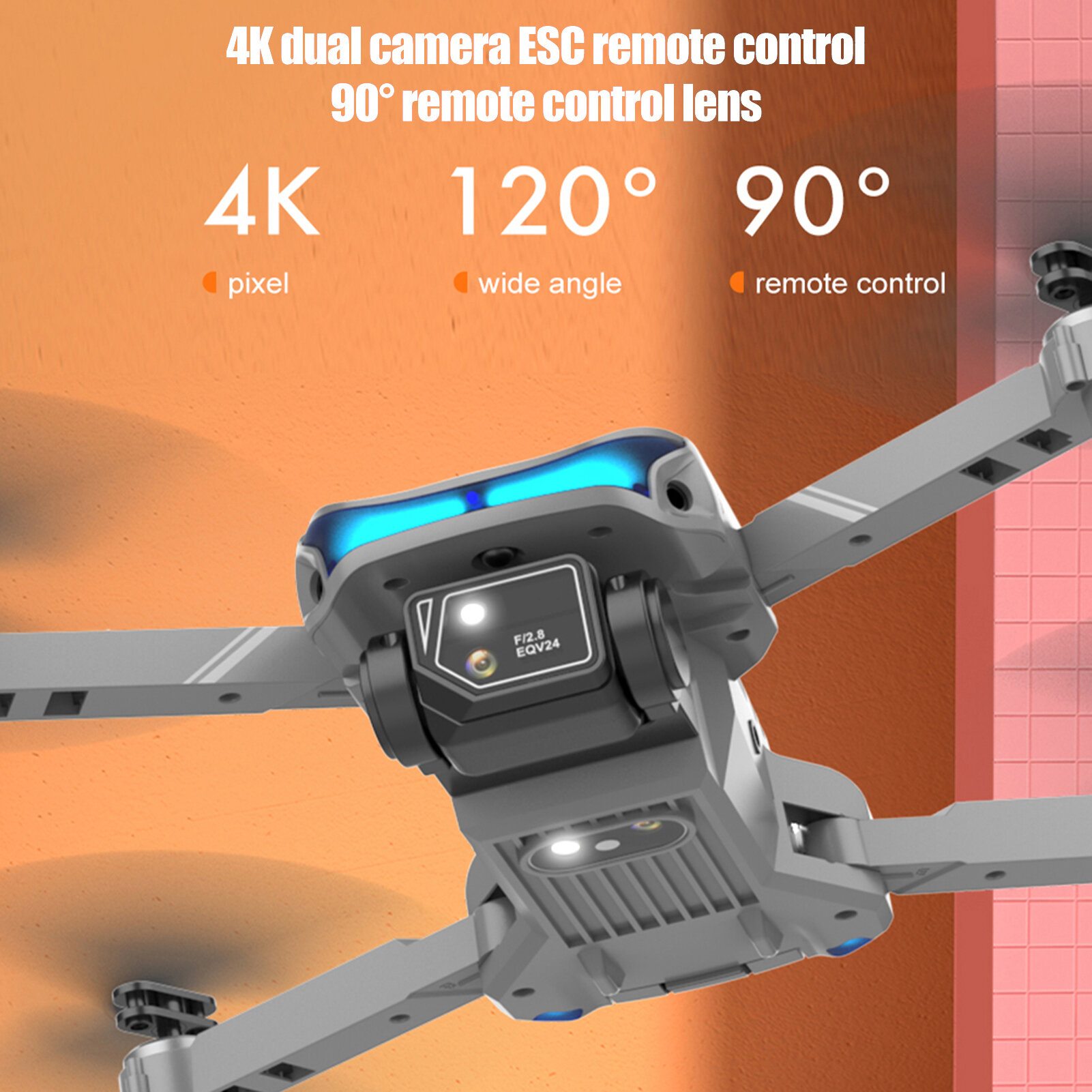 Мини-дрон с пультом управления и 4K двойной камерой, складной, с функцией избежания препятствий и жестовым управлением для подростков и взрослых