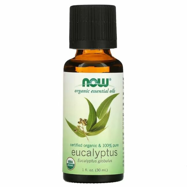 NOW, Органическое эфирное масло эвкалипта, Organic Eucalyptus Oil, 30 мл