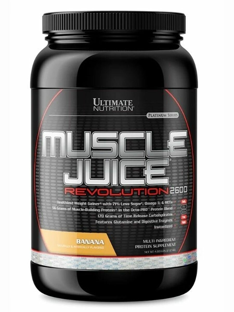 Гейнер Ultimate Nutrition Muscle Juice Revolution 2600 2120 гр, Банан