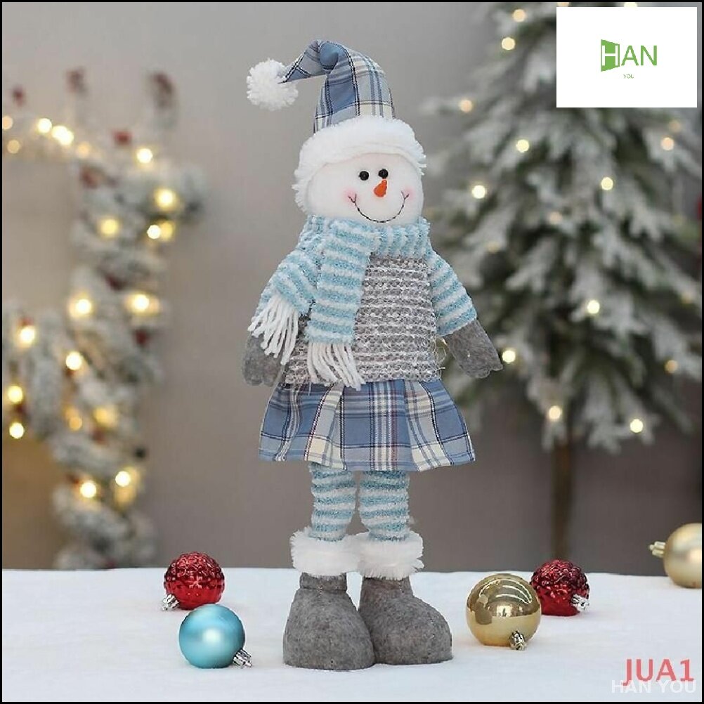 Эксклюзивный снеговик белого цвета для новогодней ели 60 см в высоту и 18 см в длину